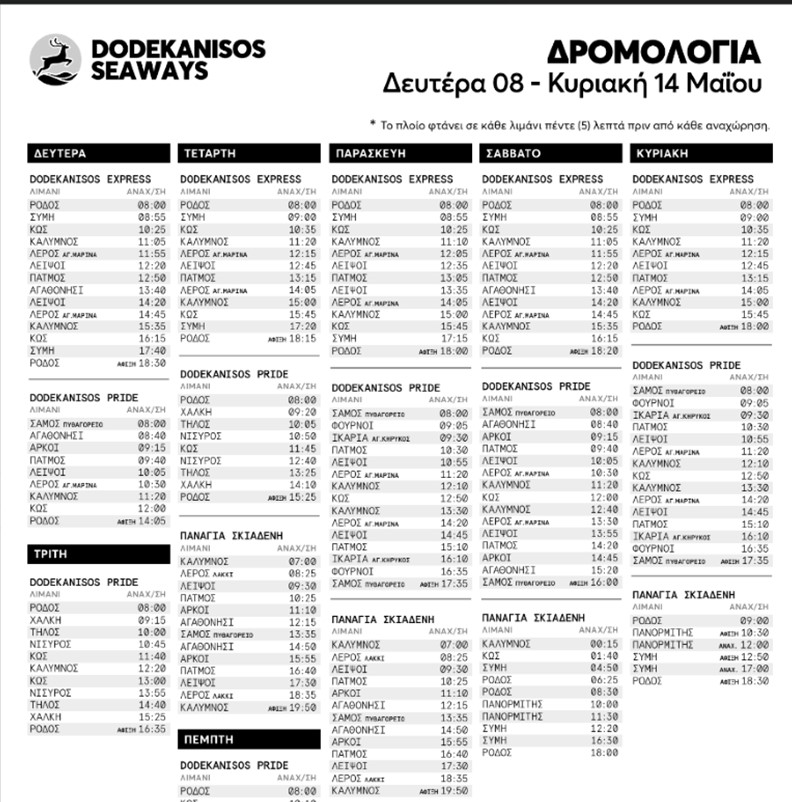 Κανονικά ξεκινούν και πάλι την Τετάρτη 10 Μαϊου τα δρομολόγια του ...